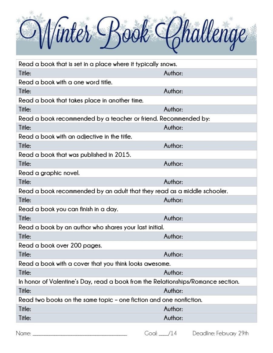 Winter Book Challenge – Mighty Little Librarian